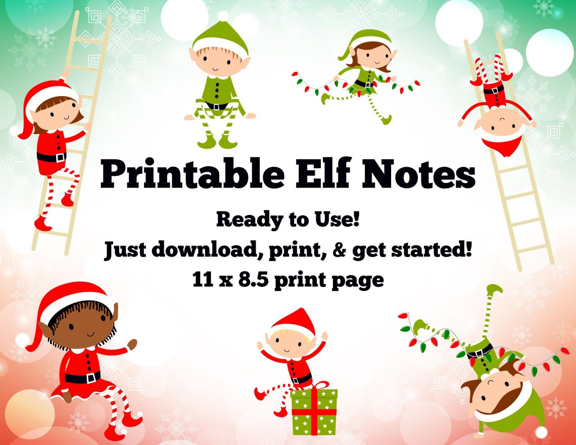 Elf Notes Elf Notes Printable Christmas Fun Elf Notes Elf Digital ...