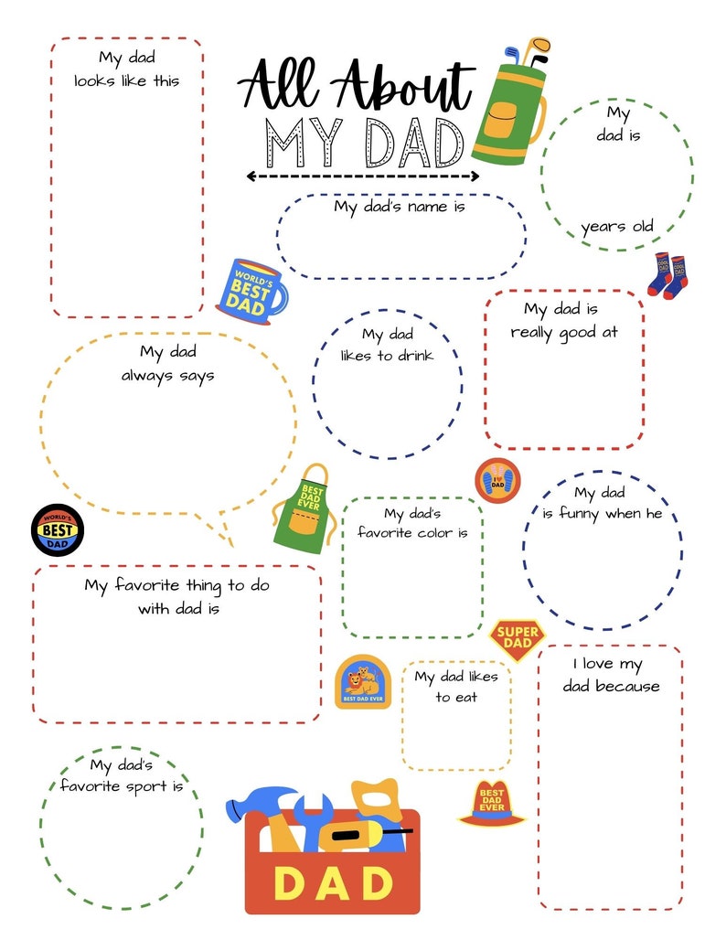 All About Dad Interview All About Dad Questionnaire Father's Day Gift ...