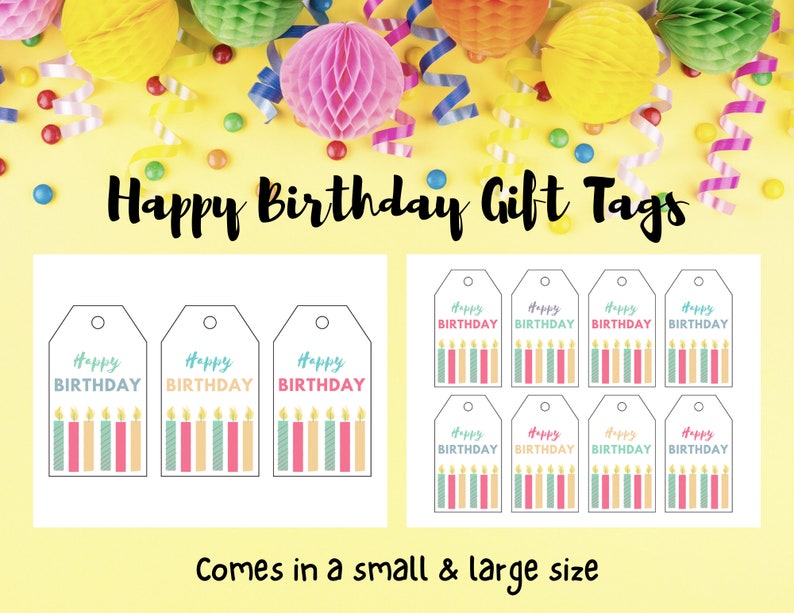 Happy Birthday Gift Tags! Printable Happy Birthday Gift Tags! Candle ...