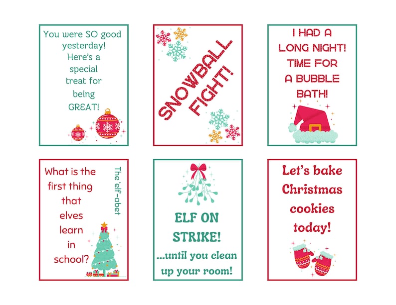Elf Notes Elf Notes Printable Christmas Fun Elf Notes Elf Digital ...