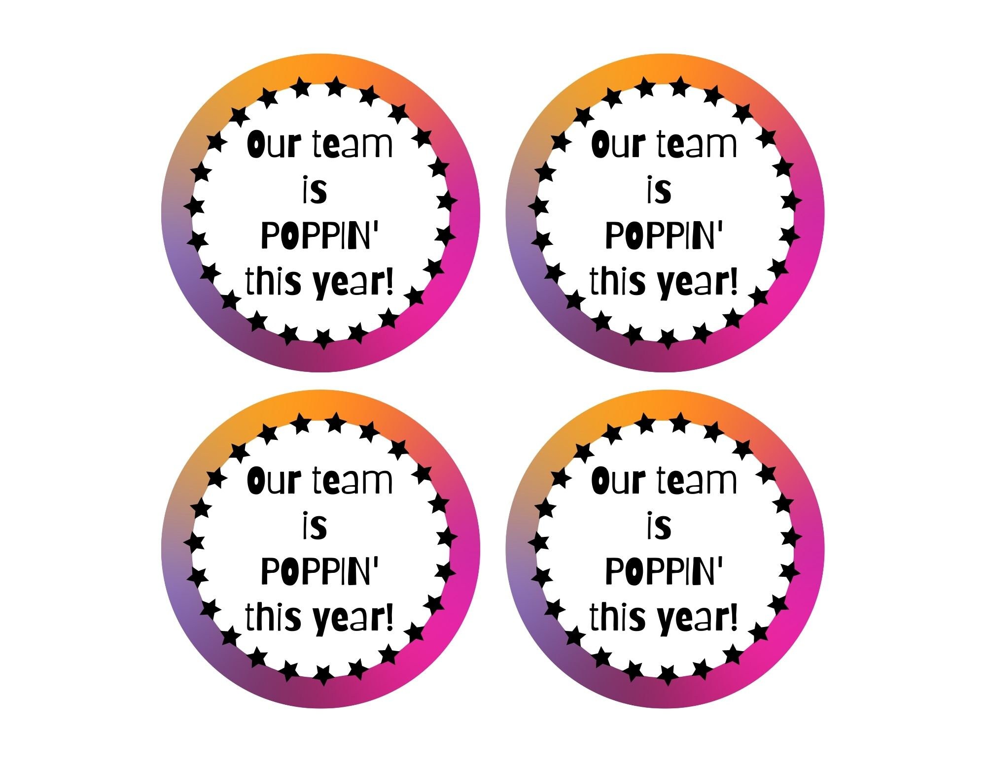 Our Team is POPPIN' This Year! Team Snack Tag! Sports Team Snack Tag ...