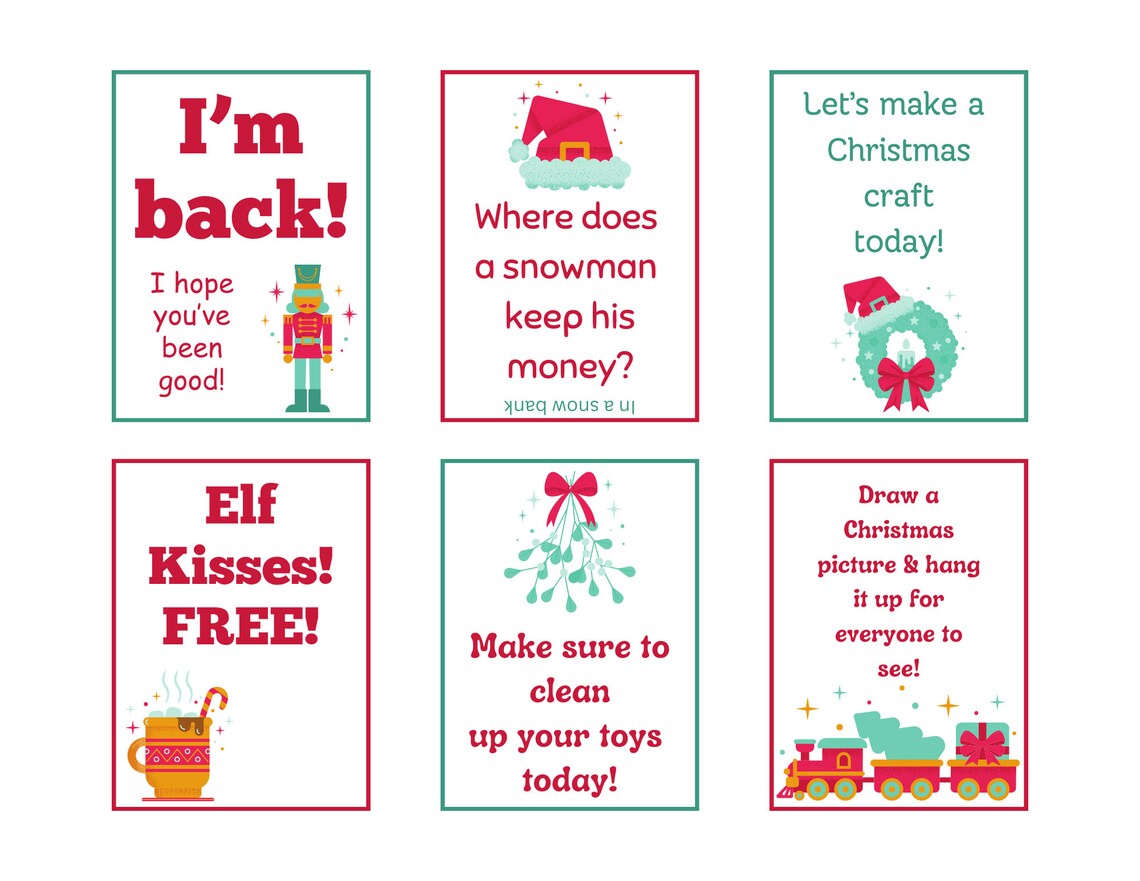 Elf Notes Elf Notes Printable Christmas Fun Elf Notes Elf Digital ...