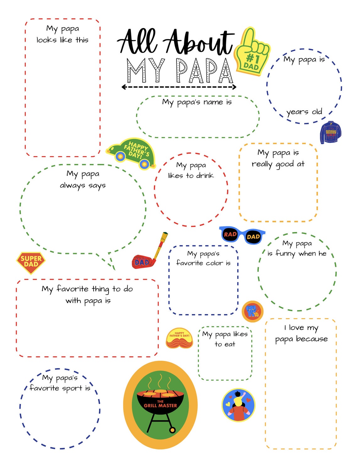 All About Dad Interview All About Dad Questionnaire Father's Day Gift ...