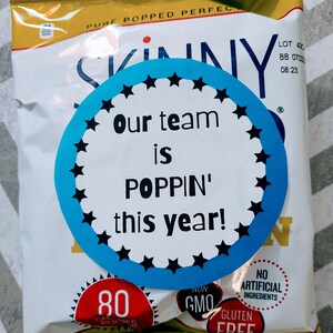 Our Team is POPPIN' This Year! Team Snack Tag! Sports Team Snack Tag ...
