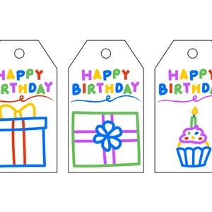 Happy Birthday Gift Tags! Printable Happy Birthday Gift Tags! Colorful ...