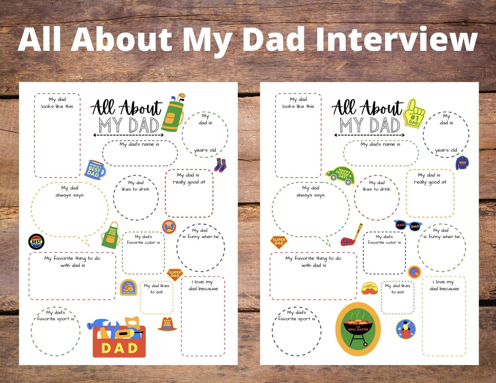 All About Dad Interview! All About Dad Questionnaire! Father's Day Gift ...