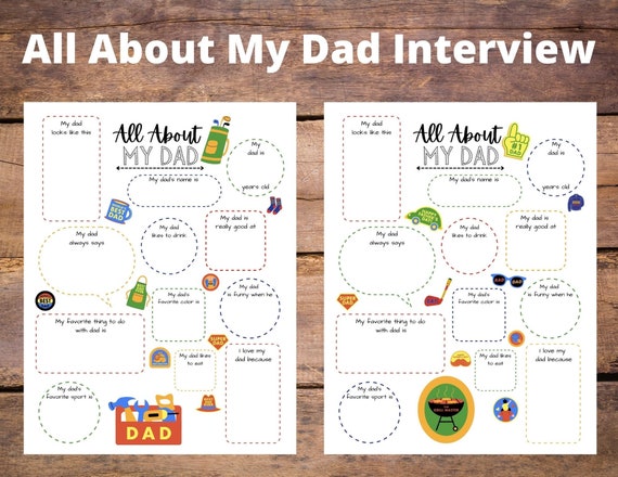 All About Dad Interview All About Dad Questionnaire - Etsy