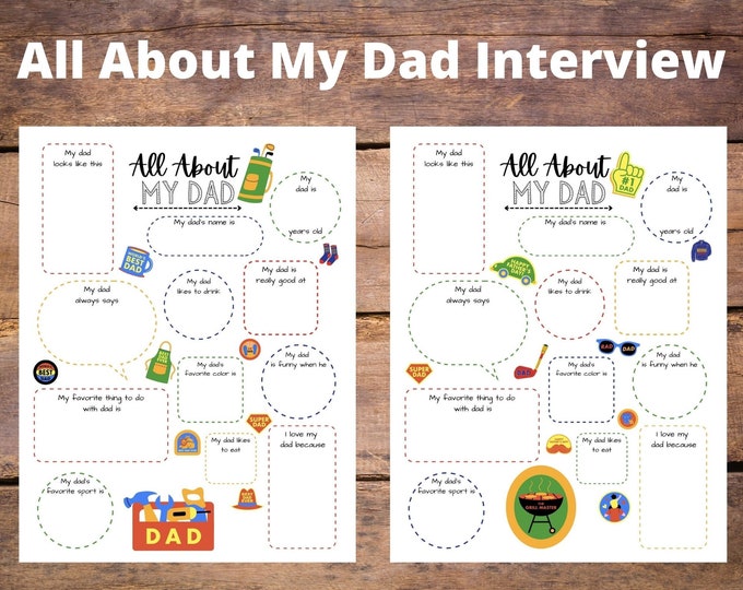 All About Dad Interview All About Dad Questionnaire - Etsy