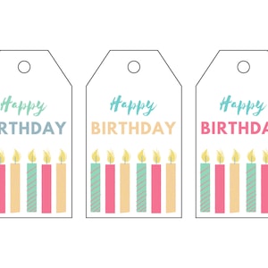 Happy Birthday Gift Tags! Printable Happy Birthday Gift Tags! Candle ...