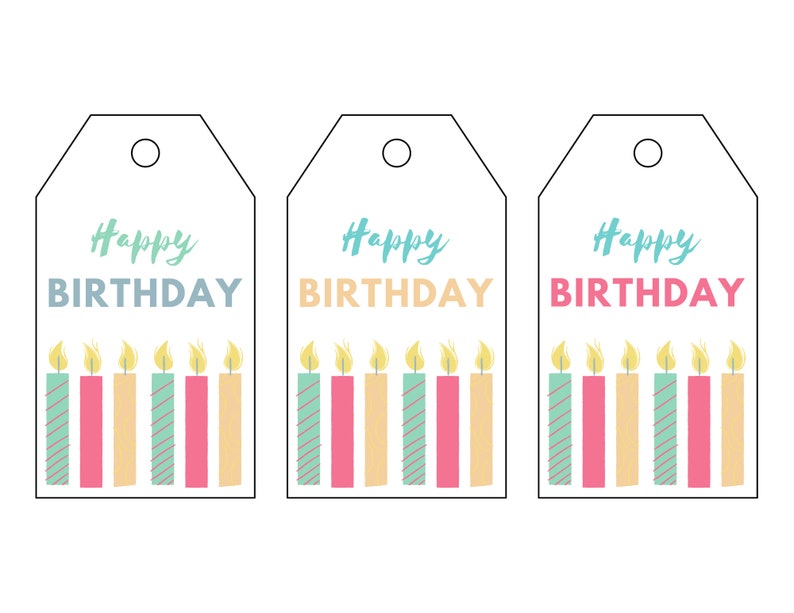 Happy Birthday Gift Tags! Printable Happy Birthday Gift Tags! Candle ...