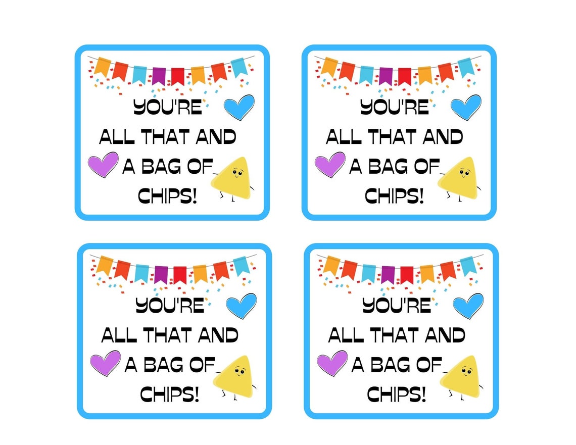 You're All That and a Bag of Chips! Chip Tag! - Etsy