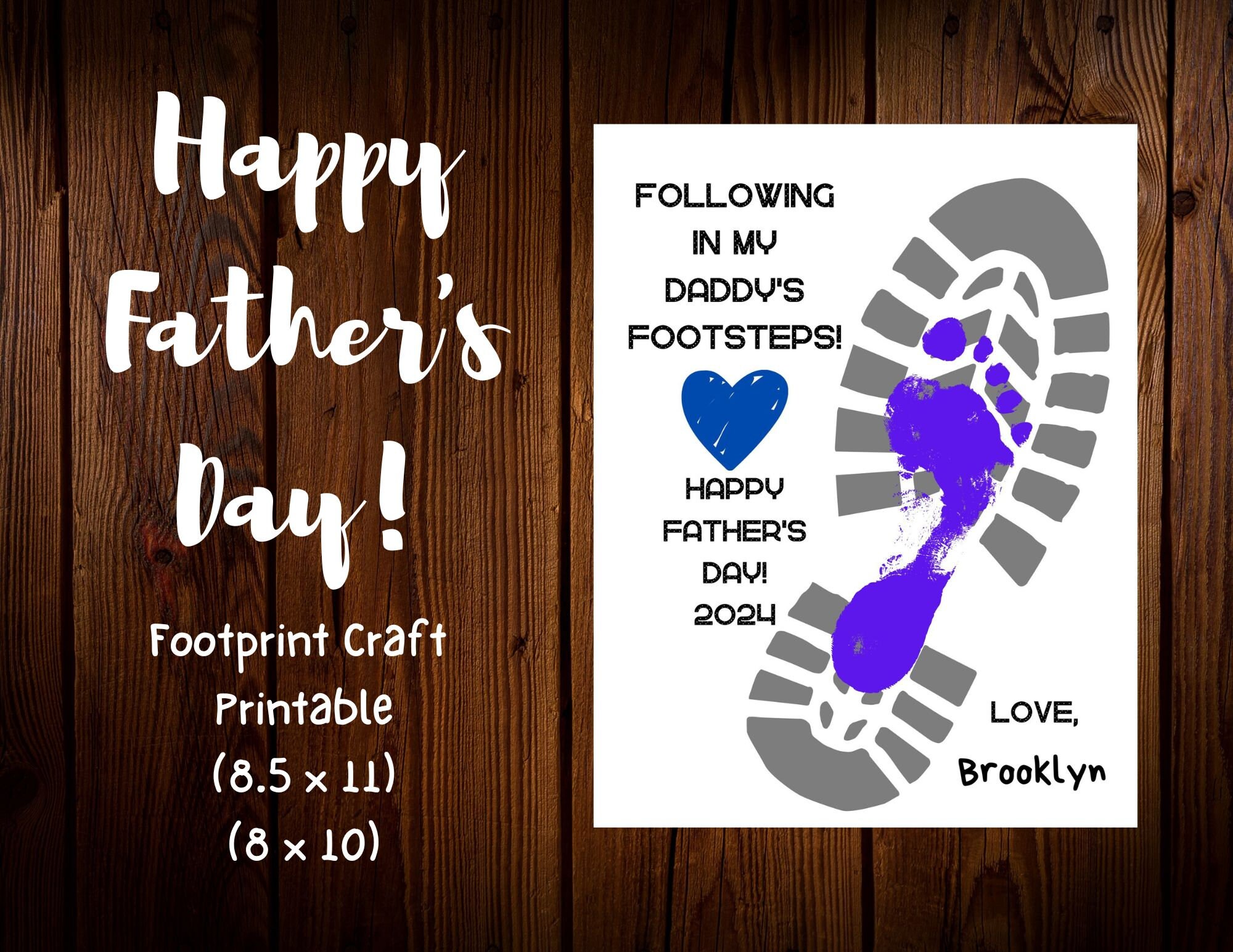 Happy Father's Day Footprint Craft Father's Day Gift From Kids ...
