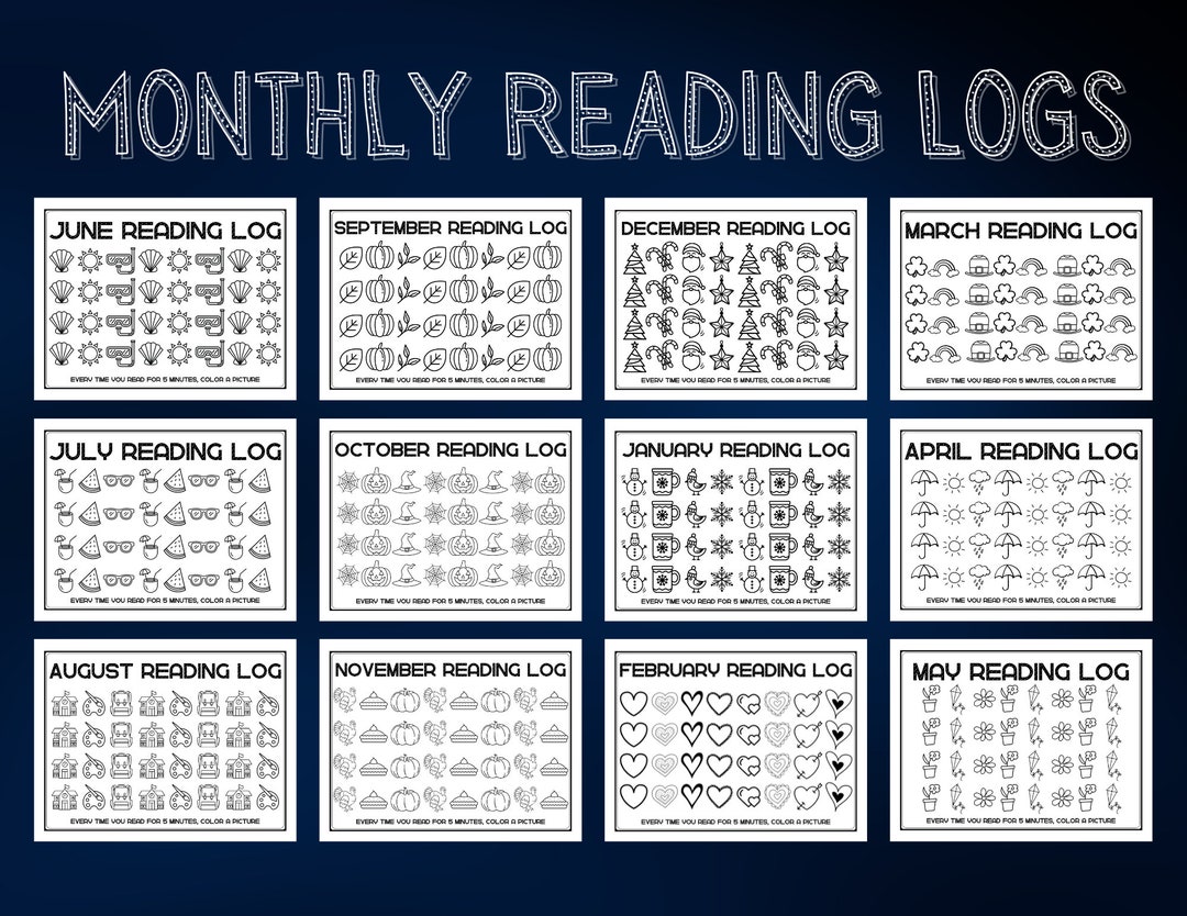 Monthly Reading Logs! A Year of Monthly Reading Logs! Homework Helpers ...