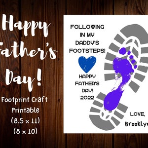 Happy Father's Day Footprint Craft Father's Day Gift - Etsy Canada