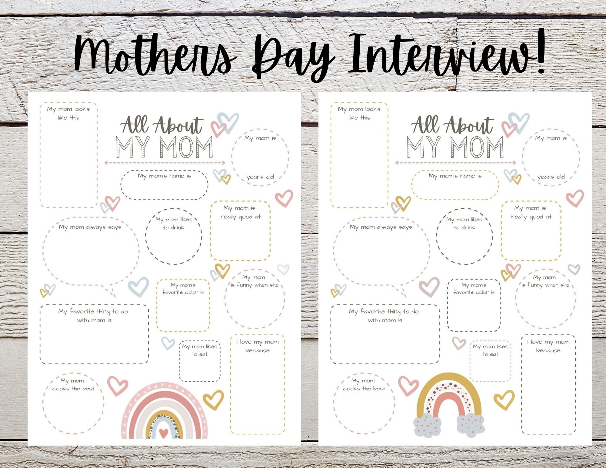 All About Mom Interview! All About Mom Questionnaire! Mothers Day Gift ...