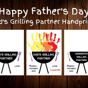 Happy Father's Day Handprint Craft! Dad's Grilling Partner Handprint ...
