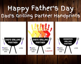 Father’s Day “dad’s Grilling Partner” Handprint Gift - Etsy