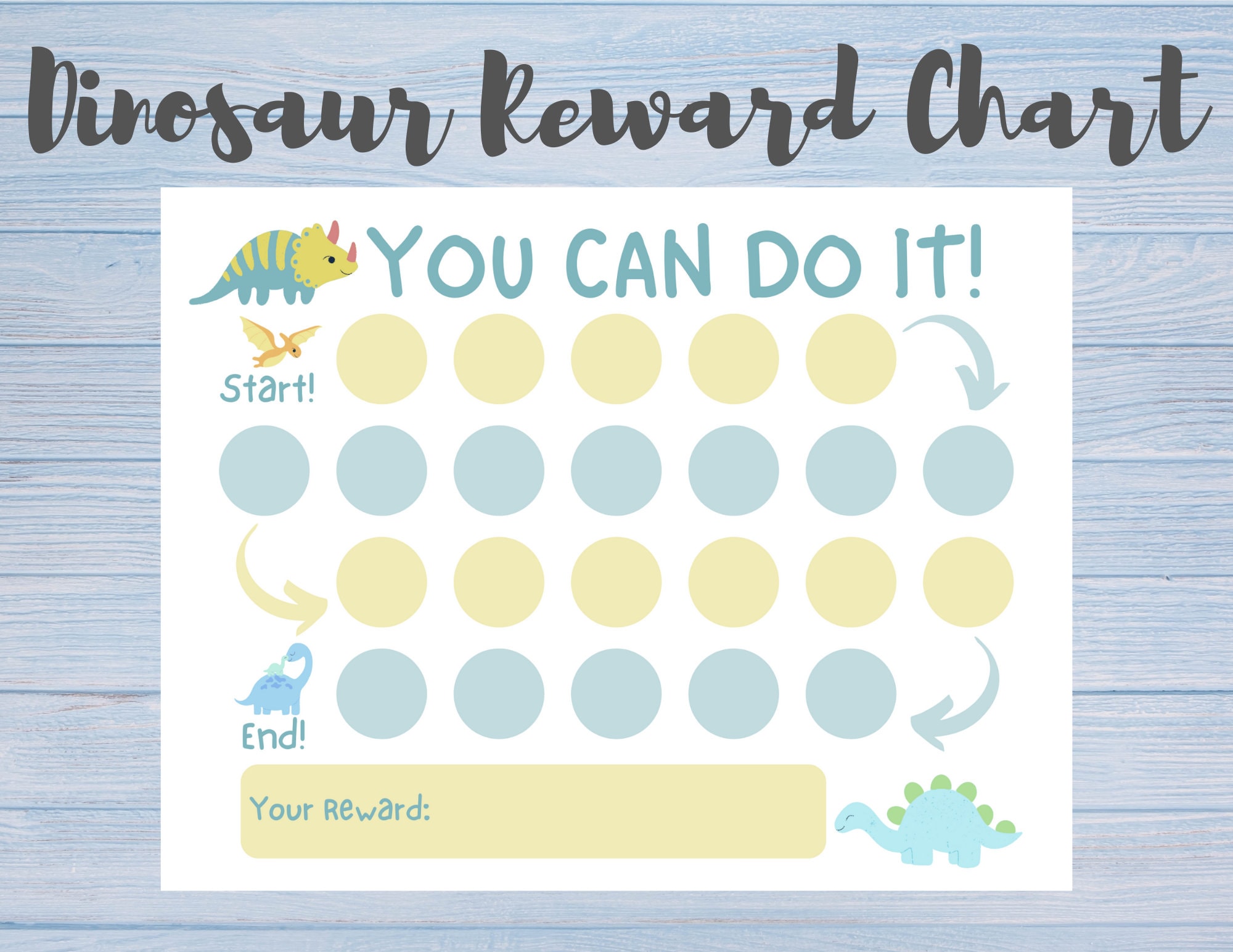 Dinosaur Reward Chart! Boy's Sticker Chart! Printable Dinosaur Reward ...