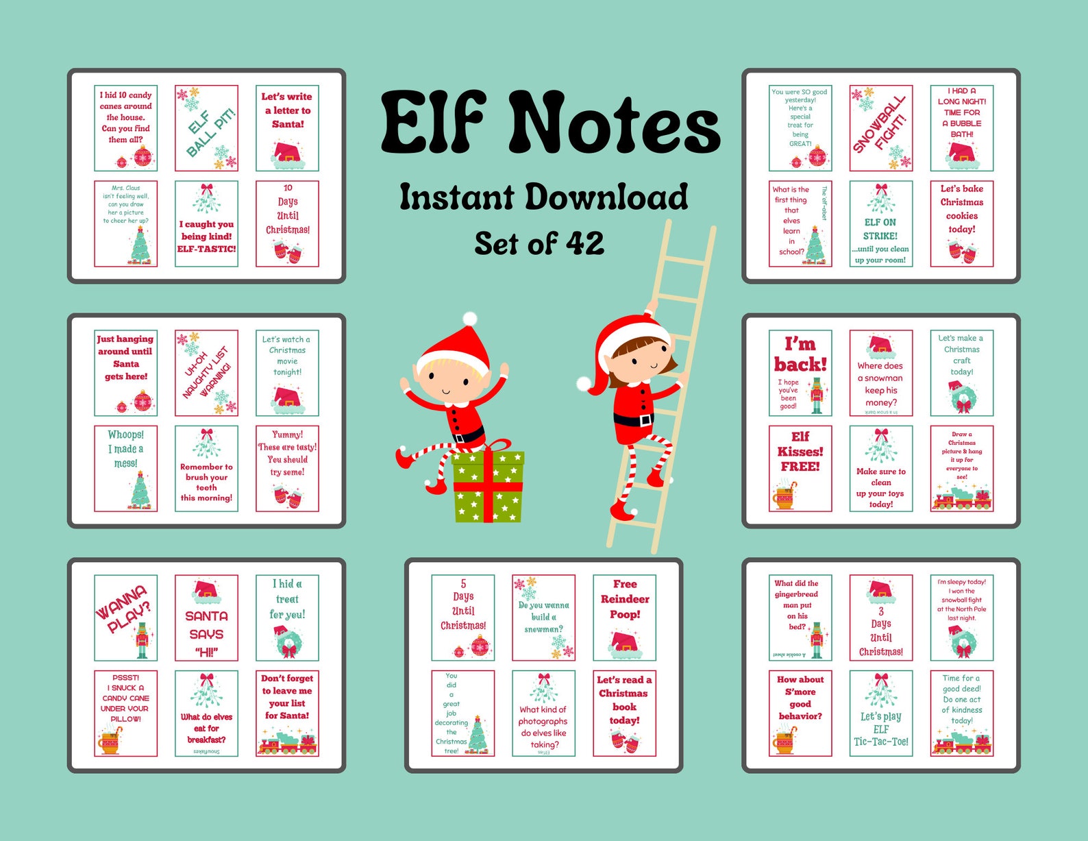 Elf Notes Elf Notes Printable Christmas Fun Elf Notes Elf Digital ...