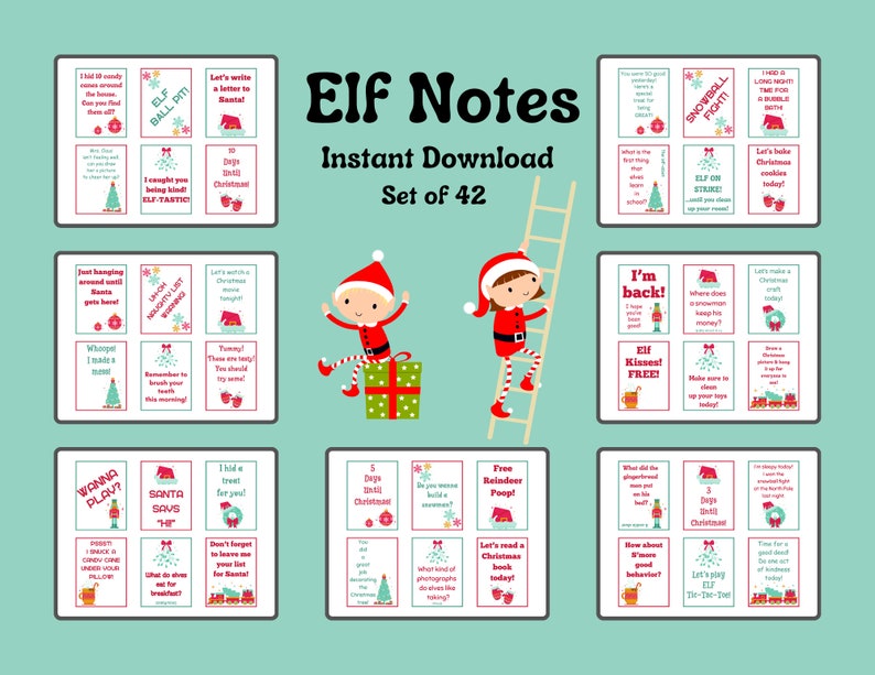 Elf Notes Elf Notes Printable Christmas Fun Elf Notes Elf Digital ...
