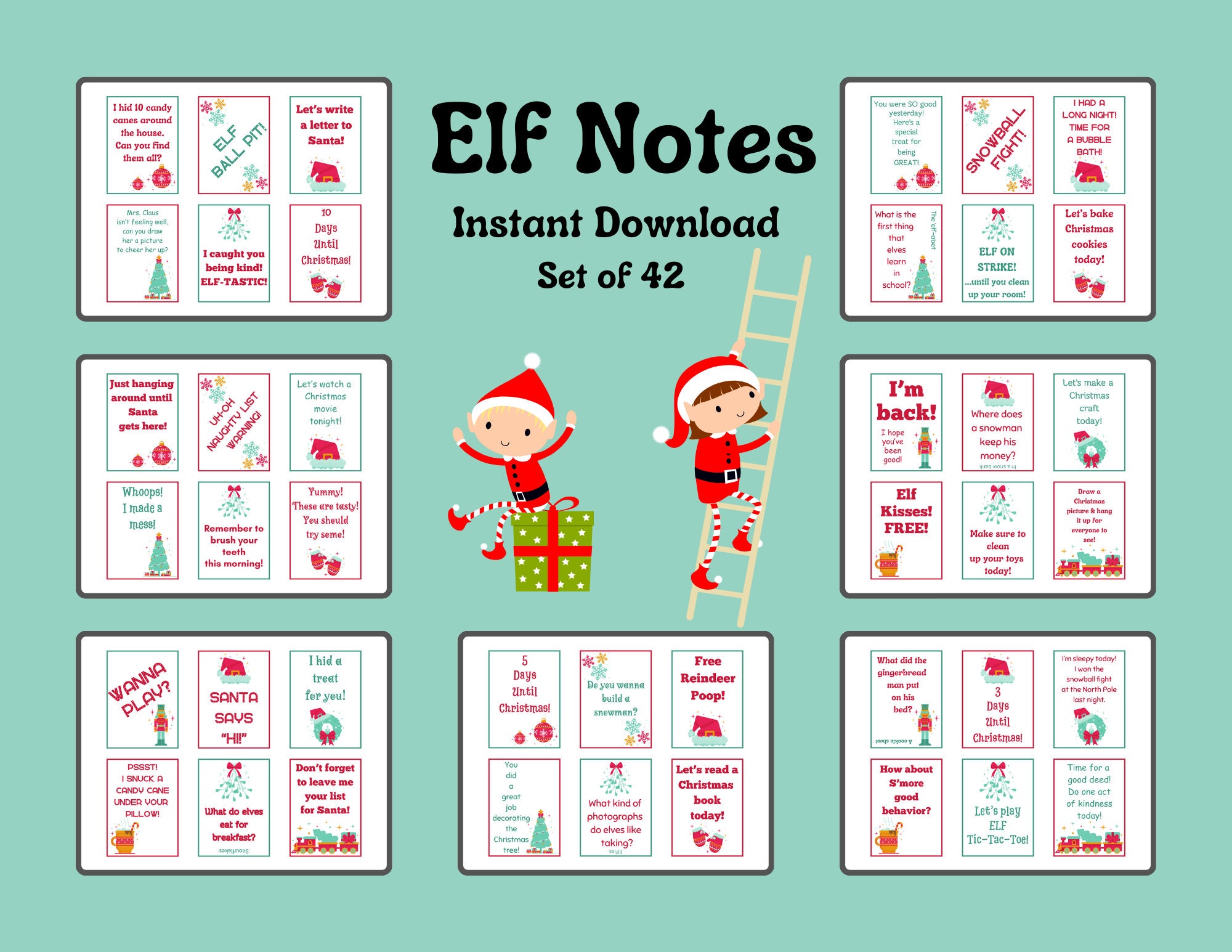 Elf Notes Elf Notes Printable Christmas Fun Elf Notes Elf Digital ...