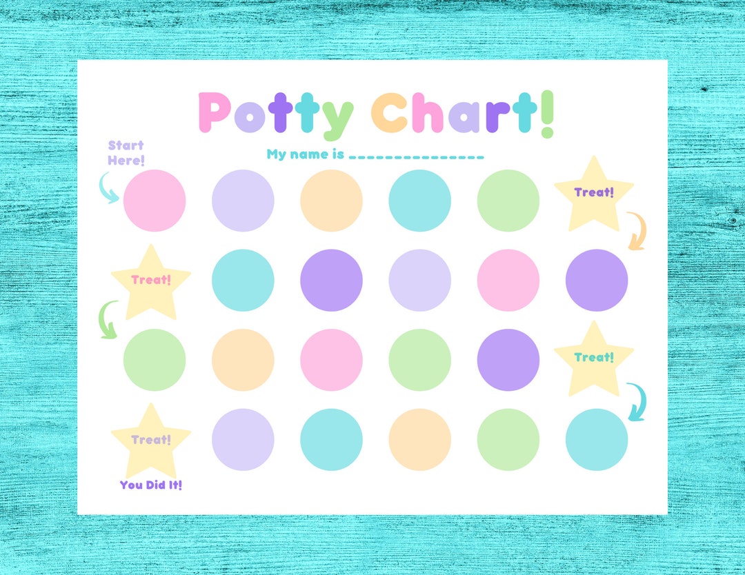 Colorful Potty Chart! Sticker Potty Chart! Potty Chart Printable! Potty ...