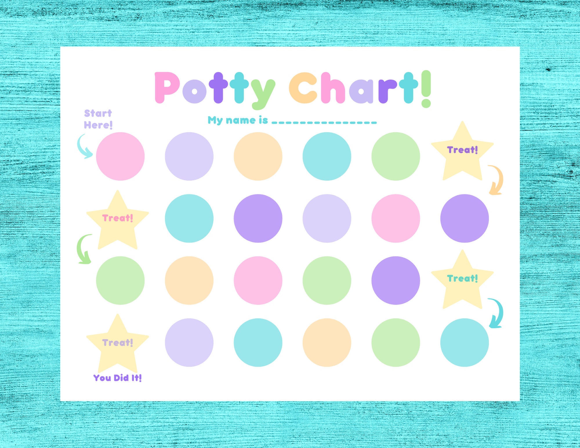 Colorful Potty Chart Sticker Potty Chart Potty Chart Printable Potty ...