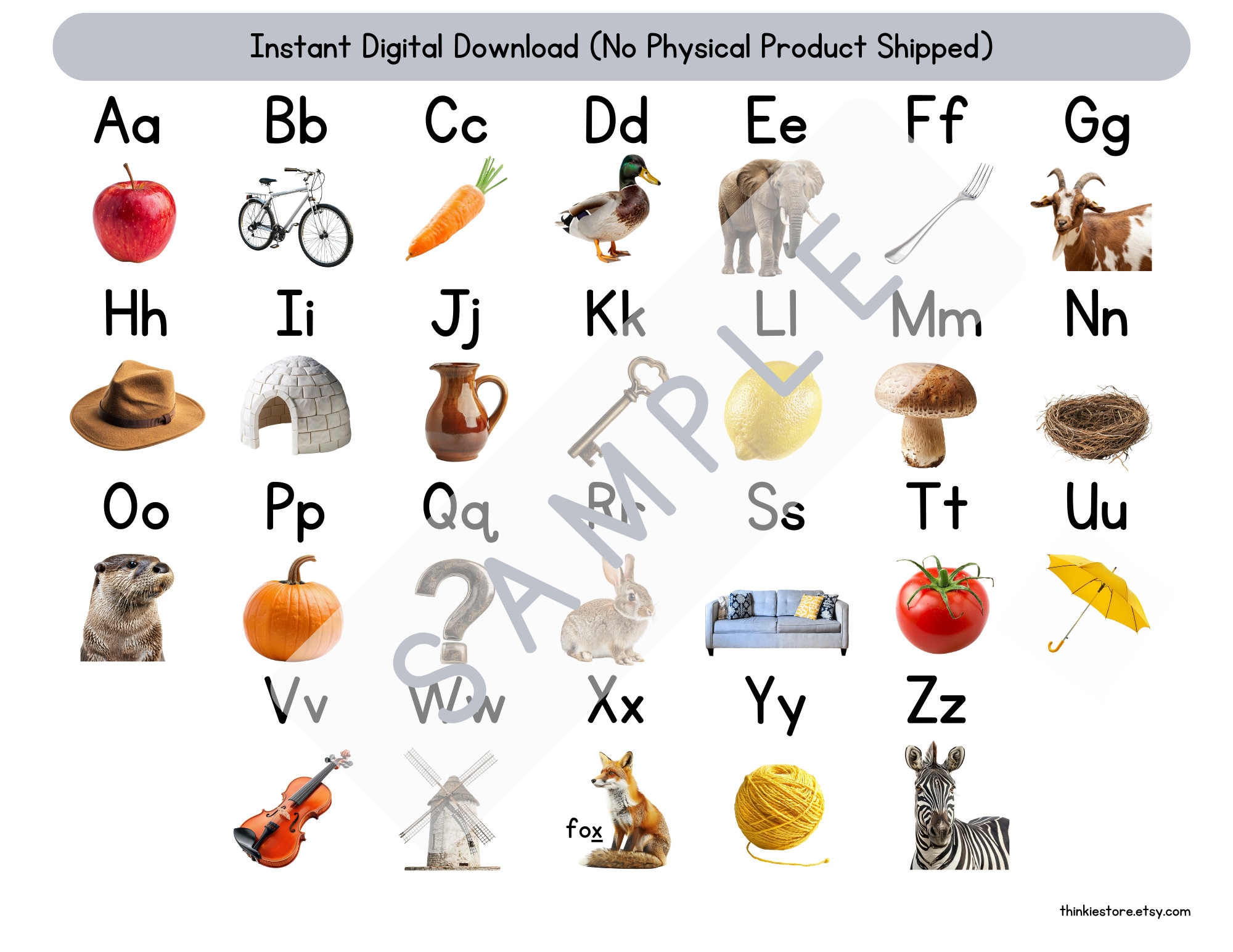 Alphabet Poster, ABC Poster, Letter Sounds, Beginning Sounds, Phonics ...