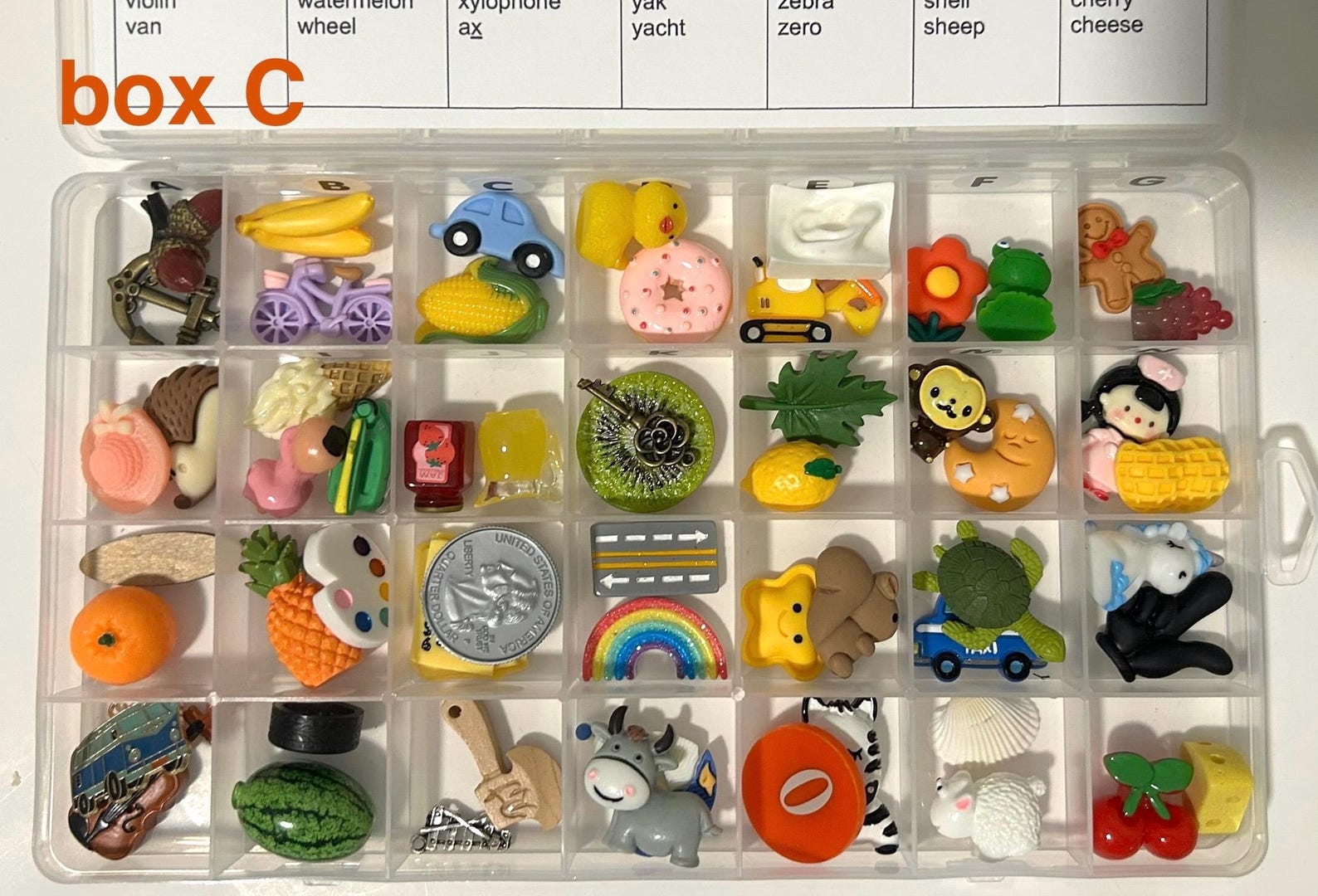 Montessori Language Objects ABC Miniatures Trinkets Box Set - Alphabet ...
