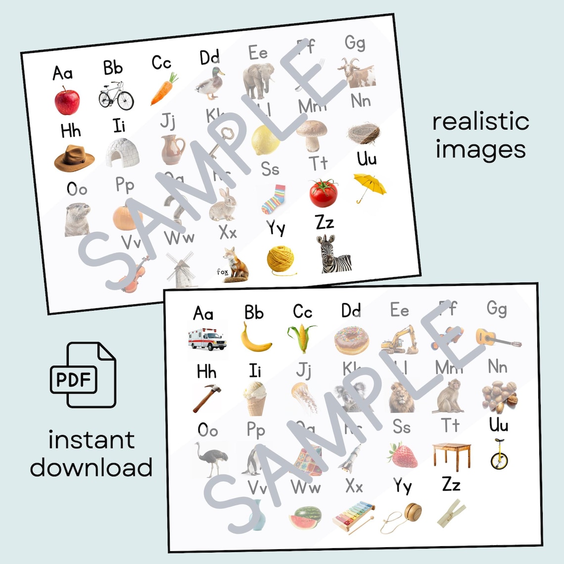 Alphabet Poster, ABC Poster, Letter Sounds, Beginning Sounds, Initial ...