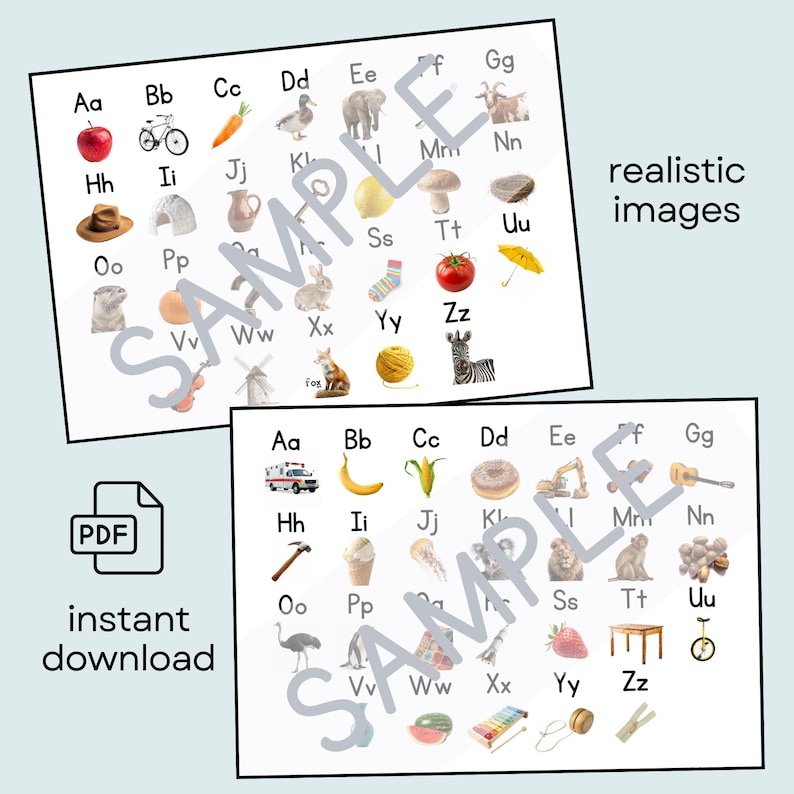 Alphabet Poster, ABC Poster, Letter Sounds, Beginning Sounds, Initial ...