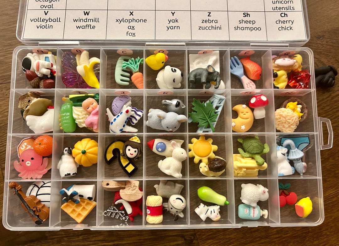 Montessori Language Objects ABC Miniatures Trinkets Box Set Alphabet ...