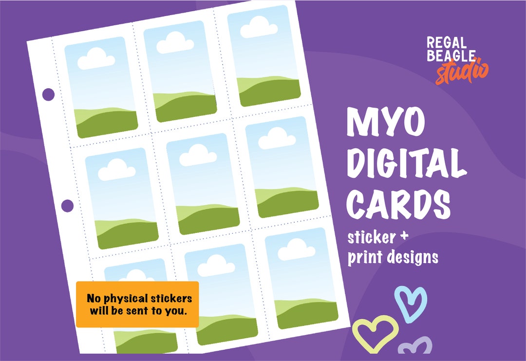 MYO Digital Cards Canva Template: Printable Stickers for Make Your Own ...