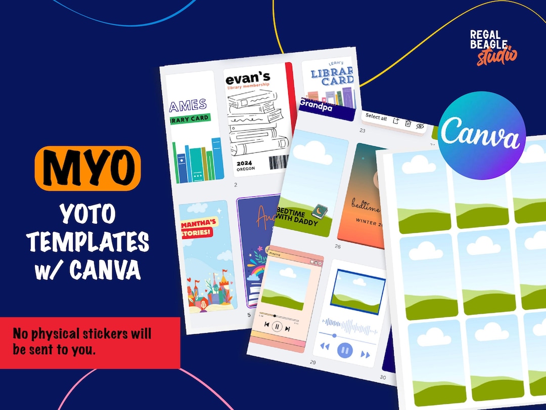 MYO Yoto Cards Canva Template: Printable Stickers for Make Your Own ...