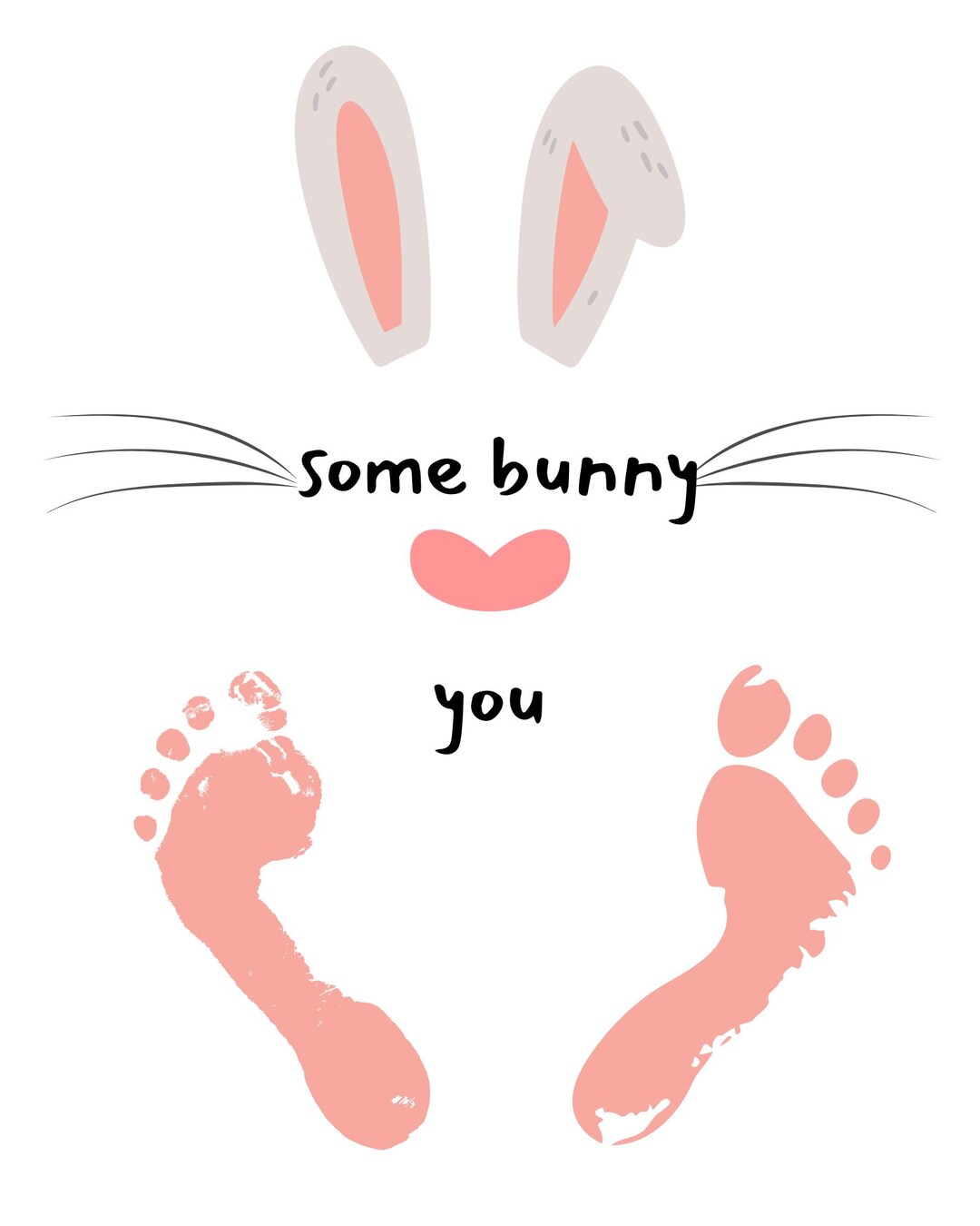 Some Bunny Loves You Footprint Craft | Easter Printable - Etsy