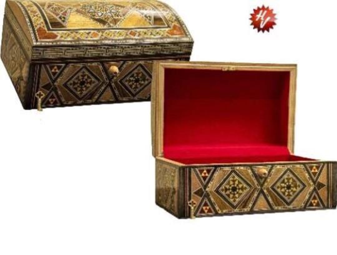 Big Jewelry Wooden Box With Key Plus 6 Bars of Aleppo Laurel Soap ...