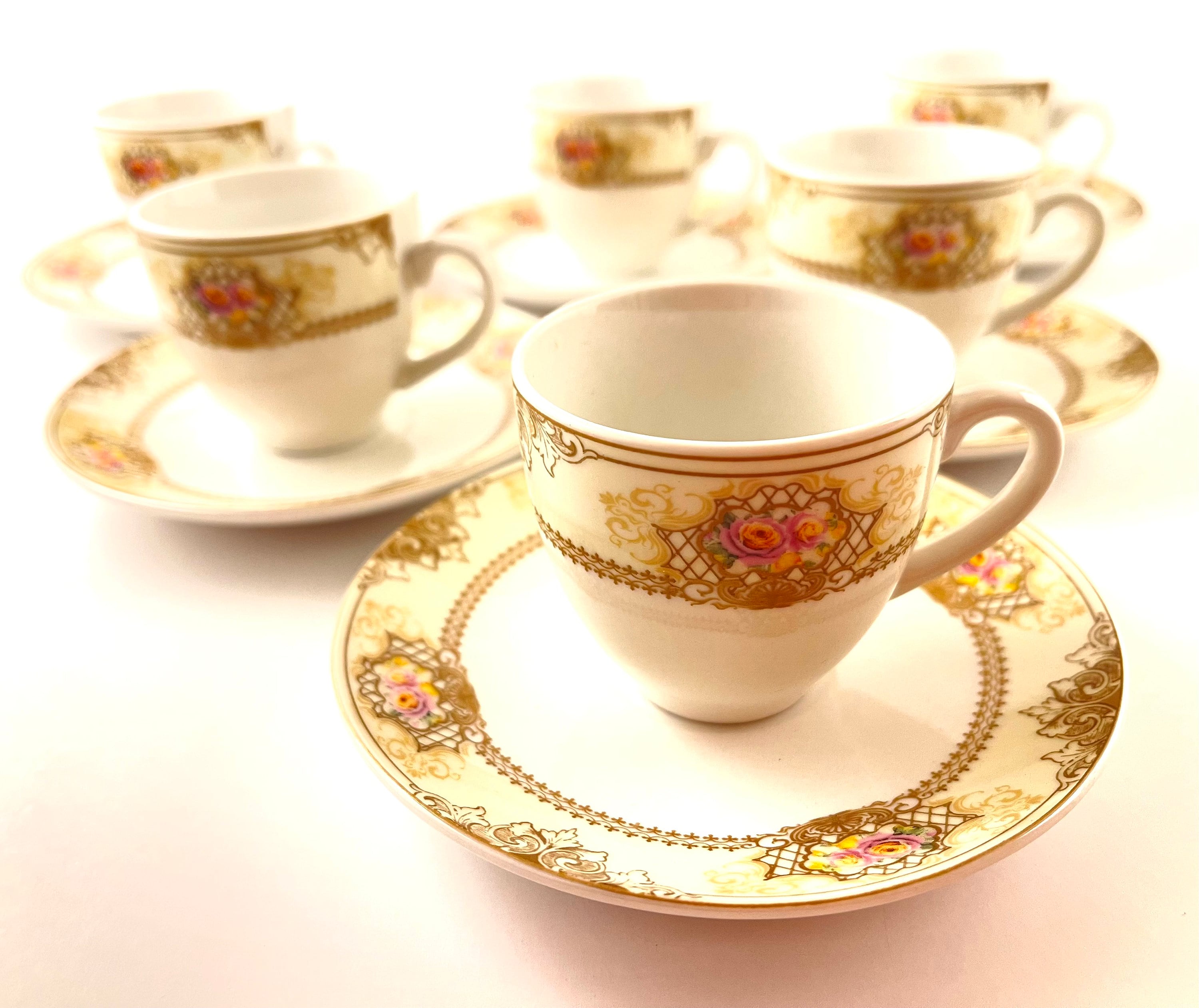 Turkish Greek Arabic Coffee Set, Arabic Traditional Coffee Set, Greek Coffee Set, Beige Coffee ...