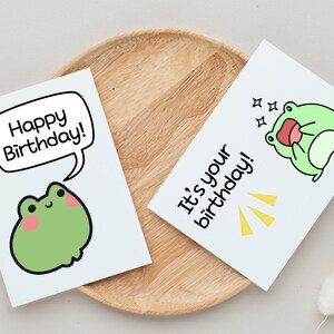 Printable Frog Birthday Card Pack | 5x7 Inches | Cute Frog Art - Etsy