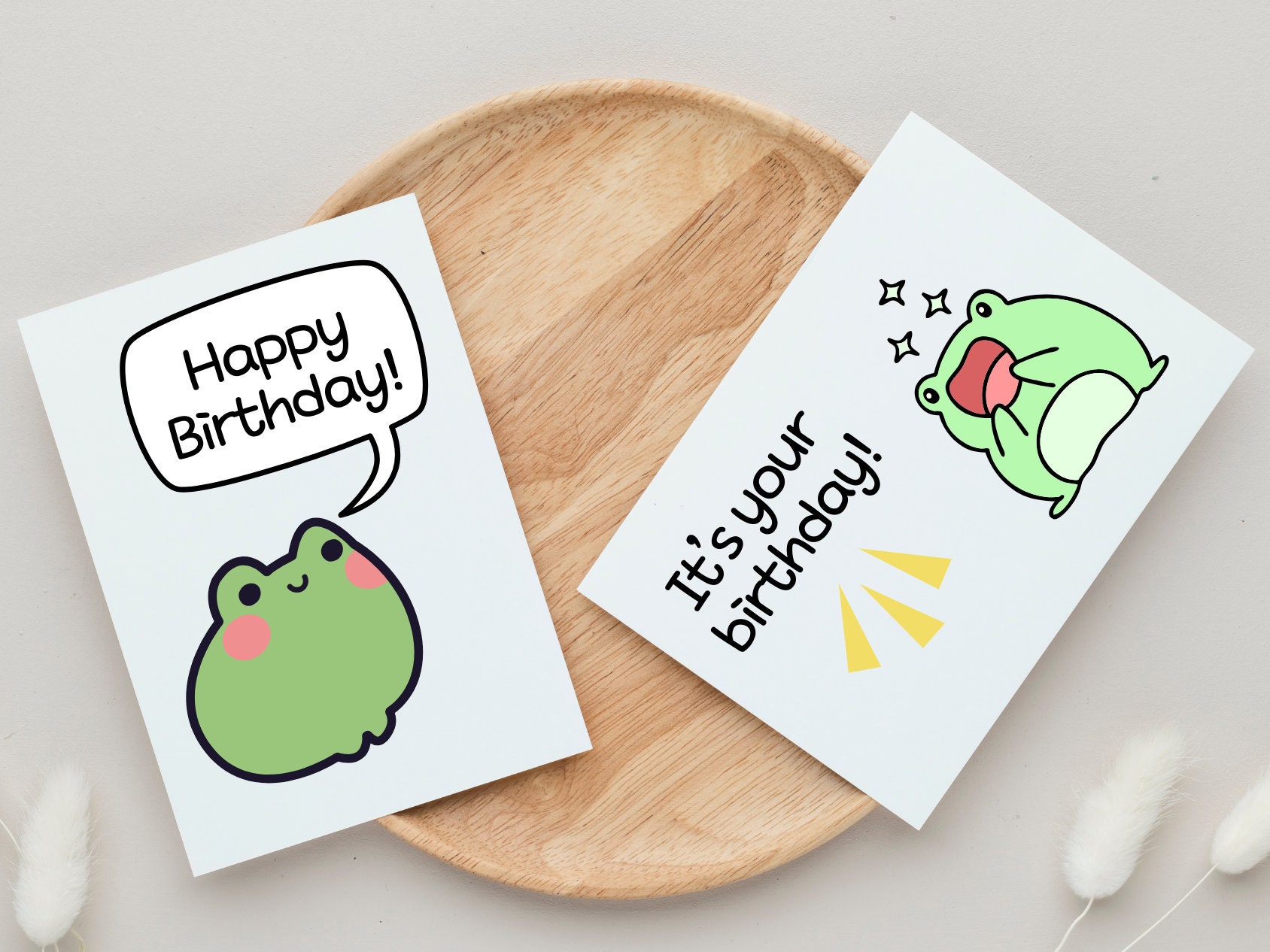 Printable Frog Birthday Card Pack | 5x7 Inches | Cute Frog Art - Etsy