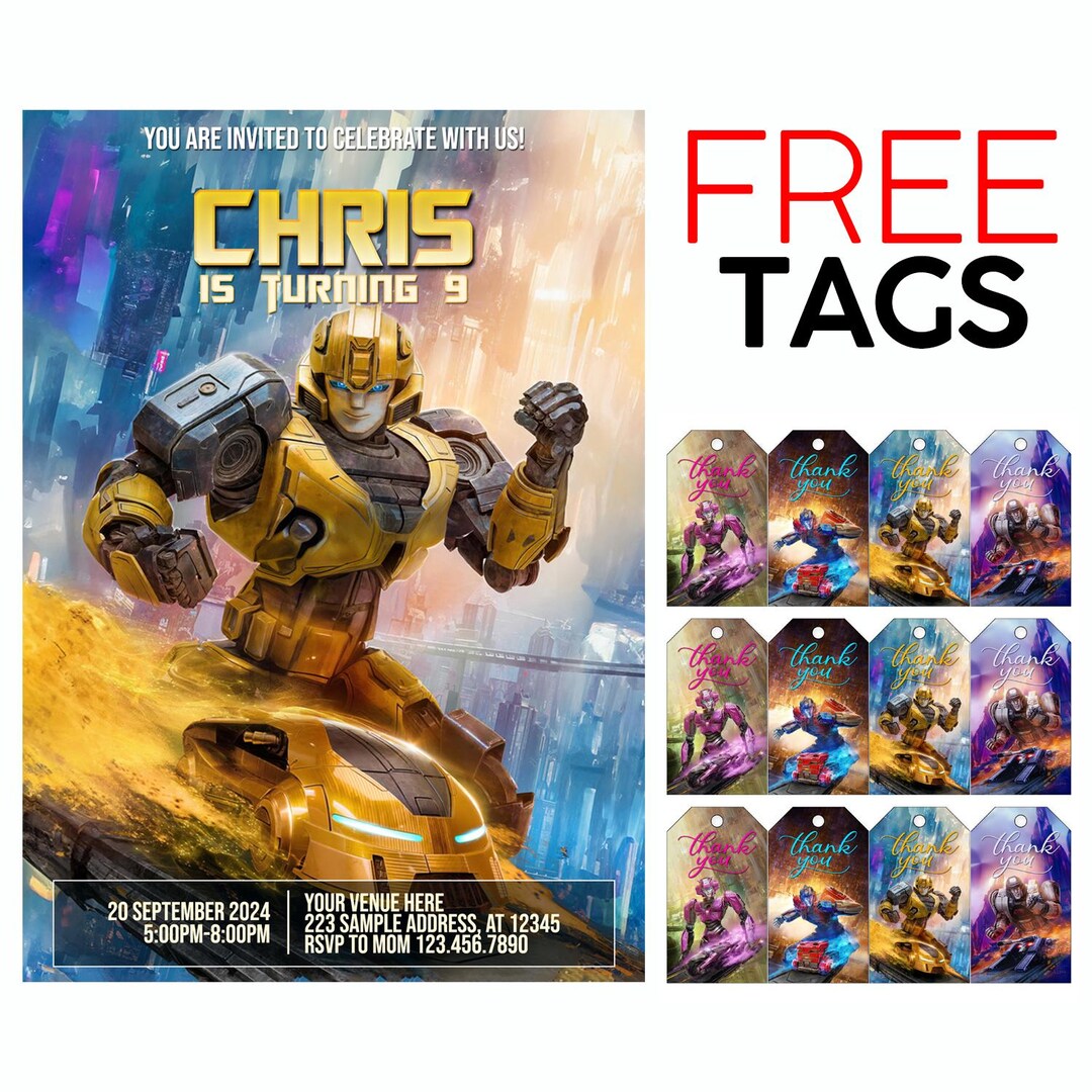 Transformer One Birthday Invitation, Transformer One Digital Invitation ...