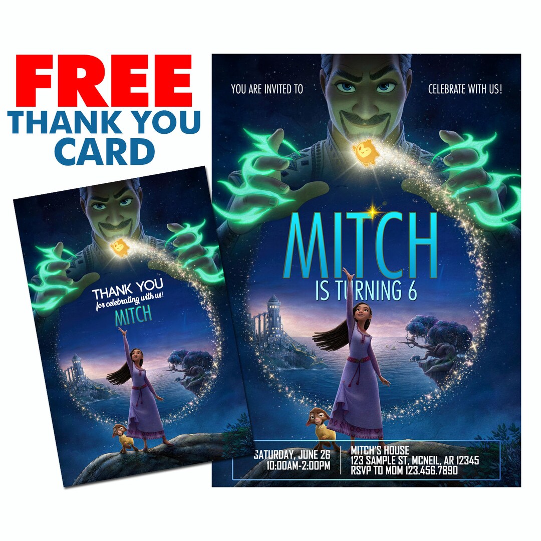 Wish Birthday Invitation Wish Digital Invitation Wish - Etsy