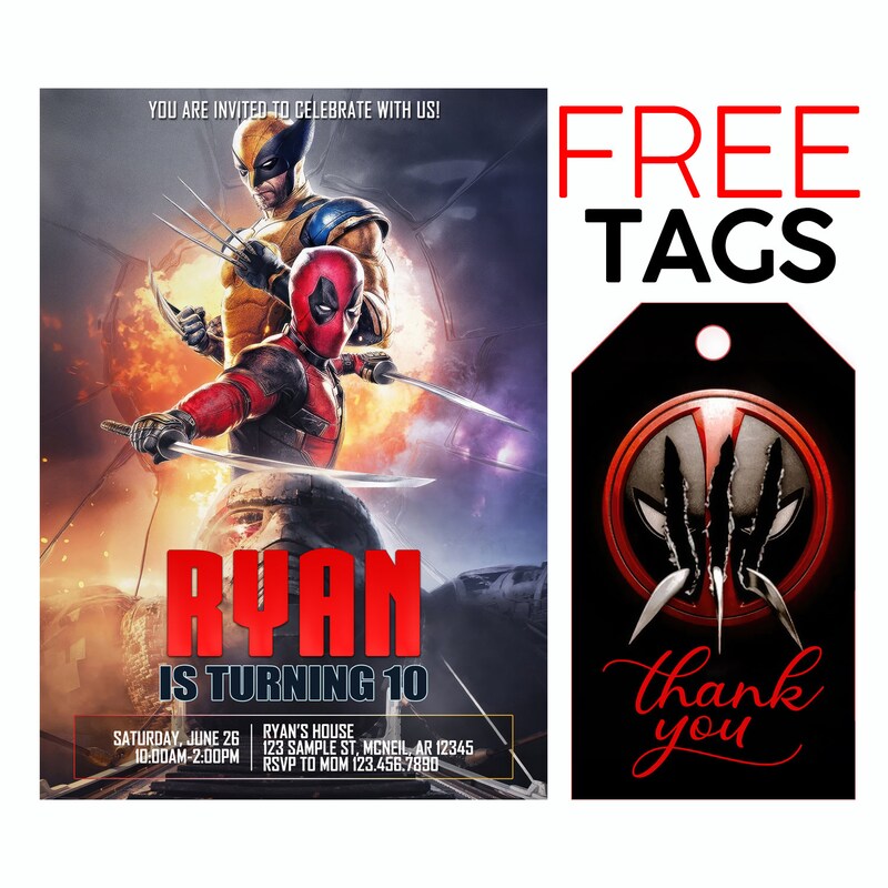 Deadpool Party Supplies - Etsy