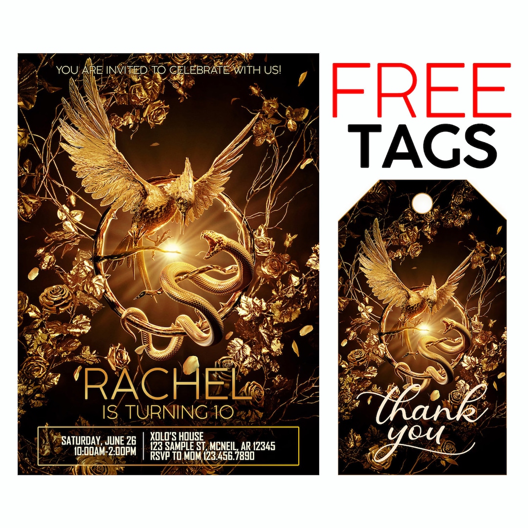 Hunger Games Birthday Invitation, Hunger Games Digital Invitation ...