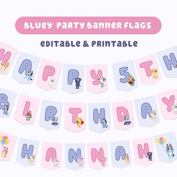 Toopy and Binoo Happy Birthday Party Paper Bunting Flags Pennant Banner ...