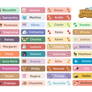 Animal Crossing New Horizons Customizable Name Label Sticker Sheet ...