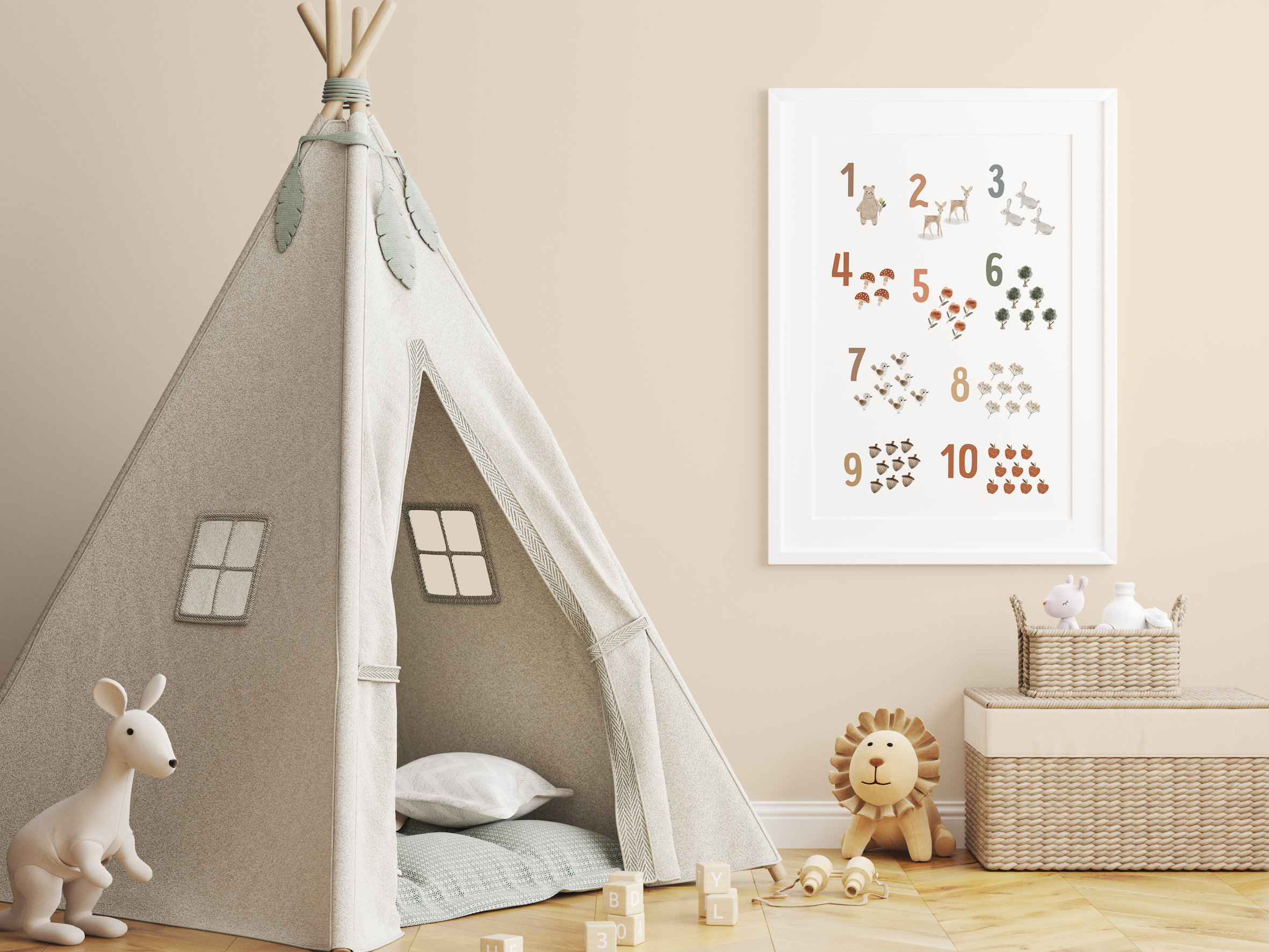 Woodland Numbers 1-10 Poster Printable Wall Art Digital - Etsy