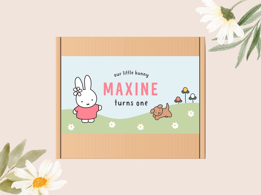 Miffy Birthday Party Label: Editable Canva Template (instant Download ...