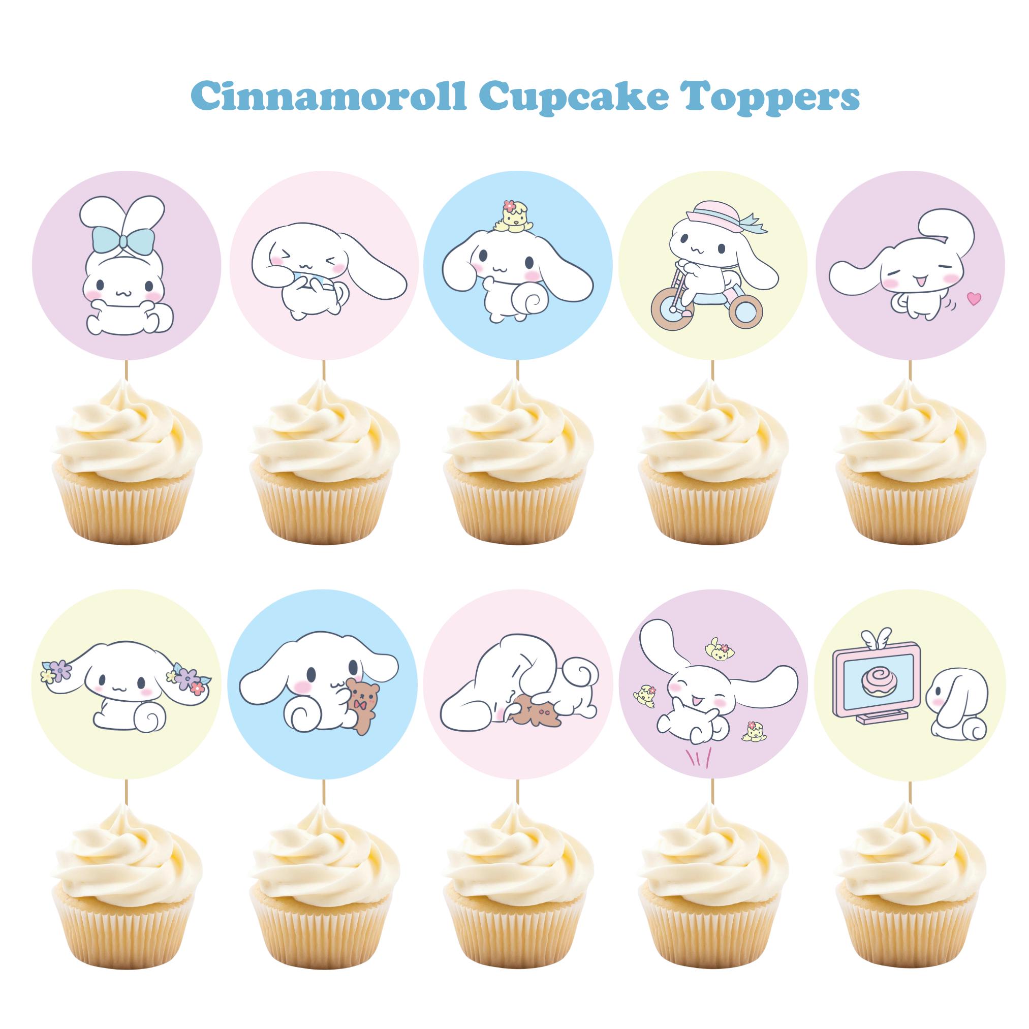 Kawaii Cinnamo-roll Cupcake Toppers – Birthday Party Decor (PDF ...