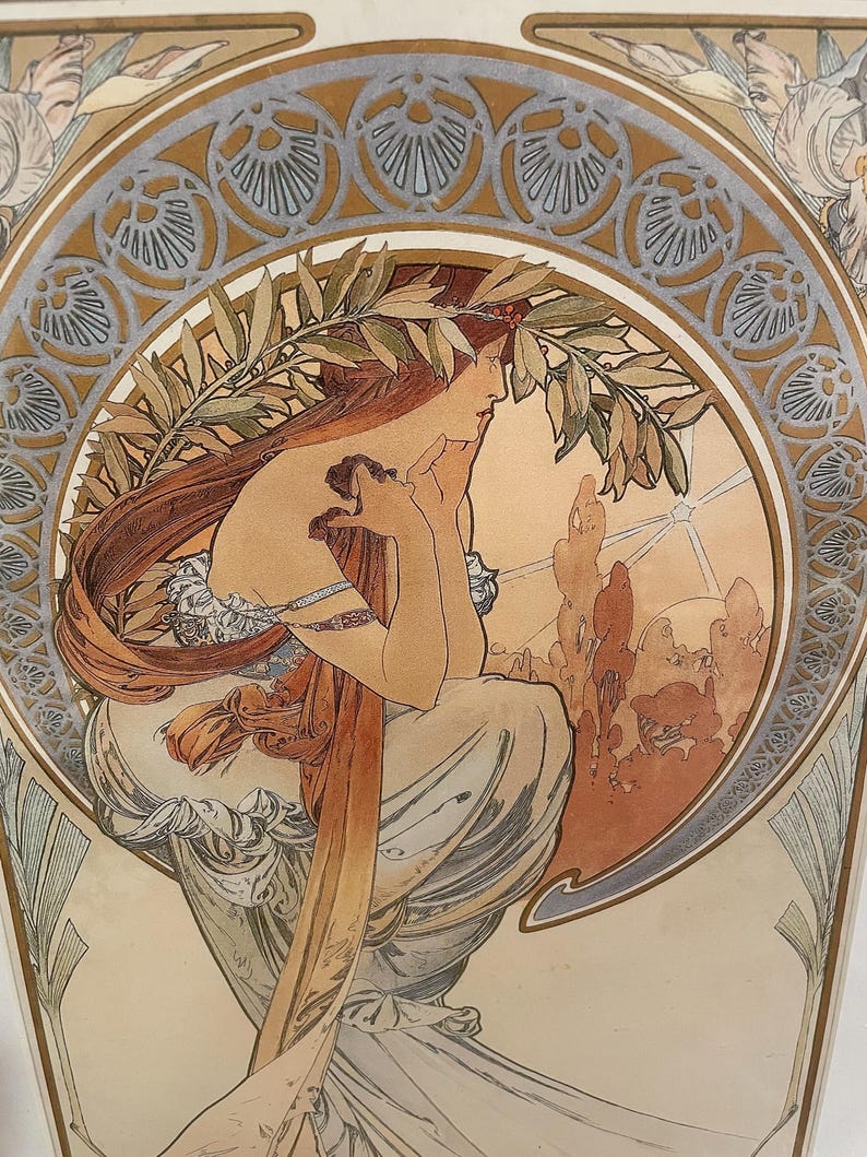 Alphonse Mucha the Arts Series Set of 4 Framed Prints Muses of Dance ...