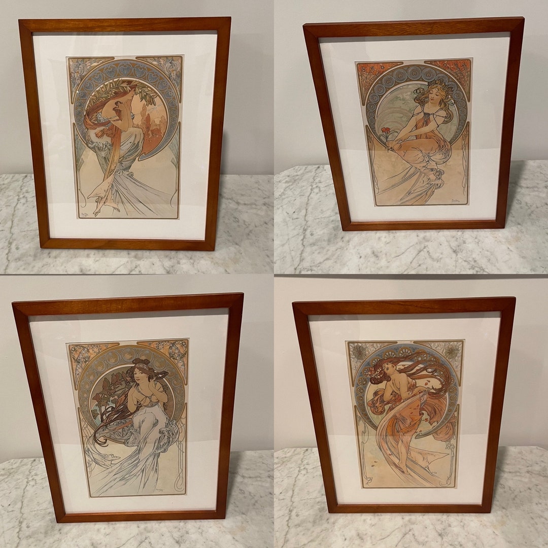 Alphonse Mucha the Arts Set of 4 Prints Dance Music Painting Poetry ...